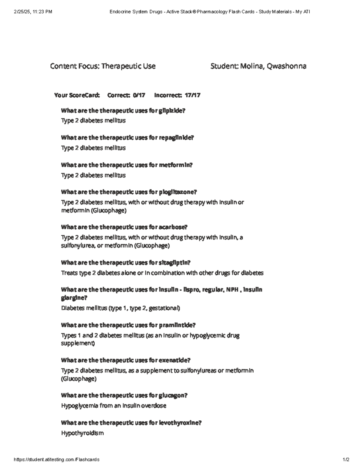 Endocrine System Drugs - PHAR 101 Flashcards Study Guide - Studocu