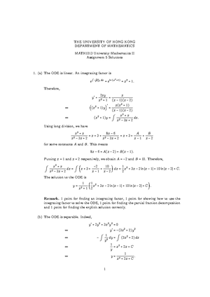 University Math Math 1013 Hku Studocu
