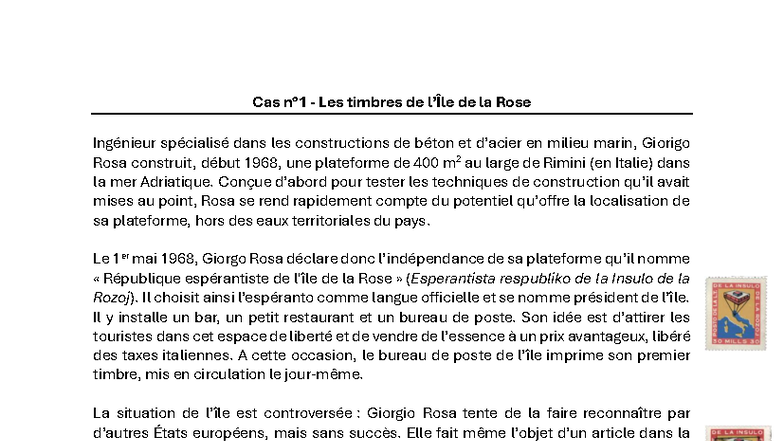 Exercice 1 - Les timbres de la République de la Rose - Studocu