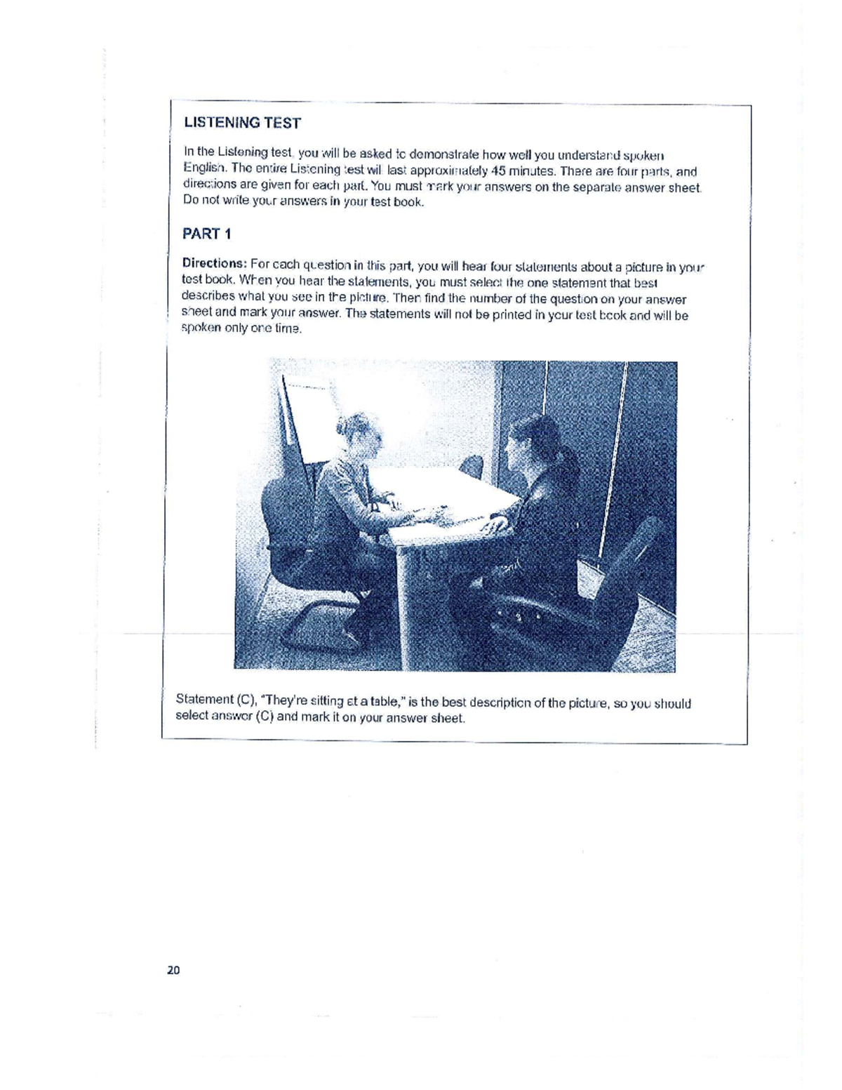 L1 - Listening Test Instructions and Practice Questions - Studocu