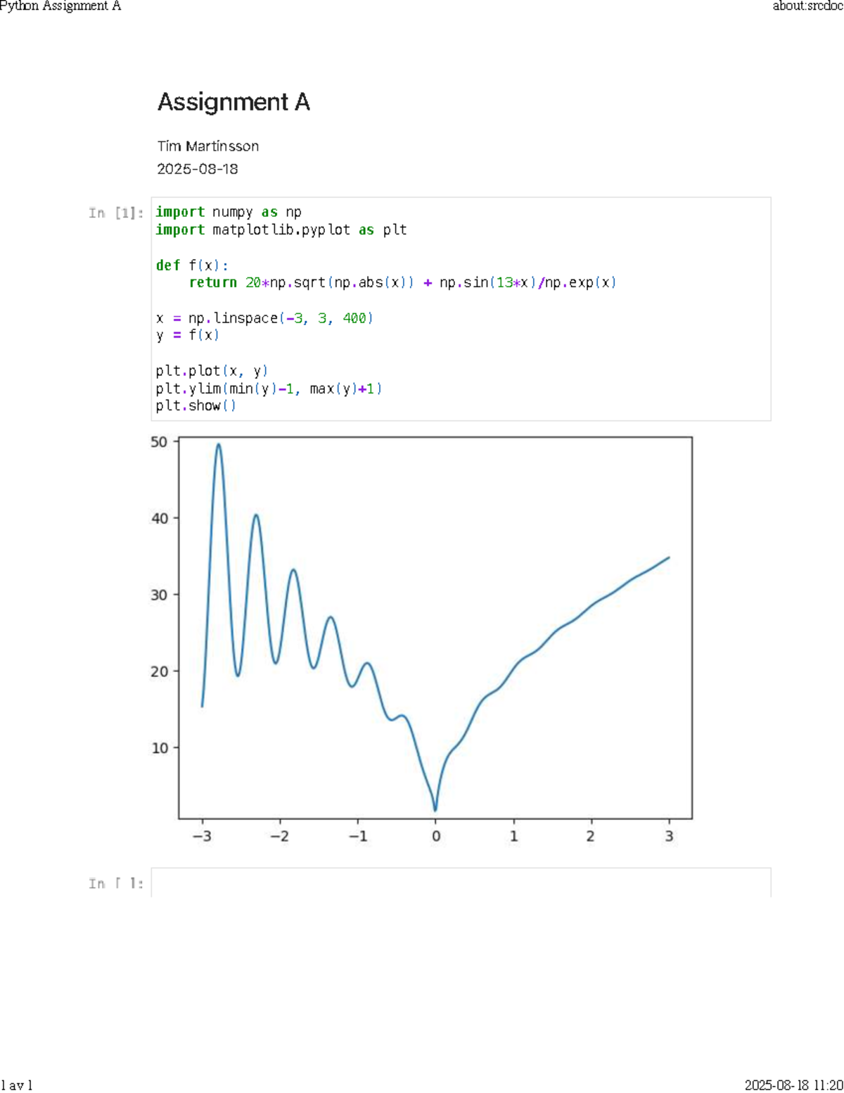 Python Assignment A - ijhk - EC1111 - Assignment A Tim Martinsson 2025 ...