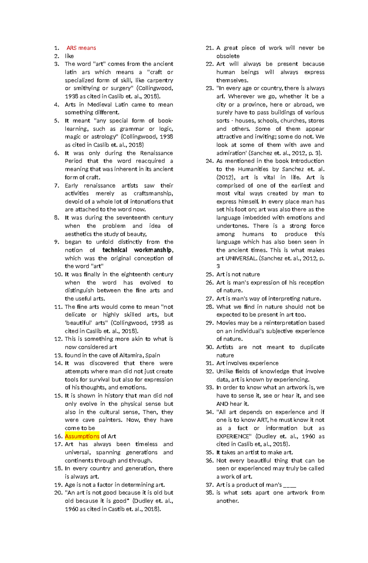 Arts Rev: Comprehensive Notes on the Evolution and Function of Art ...