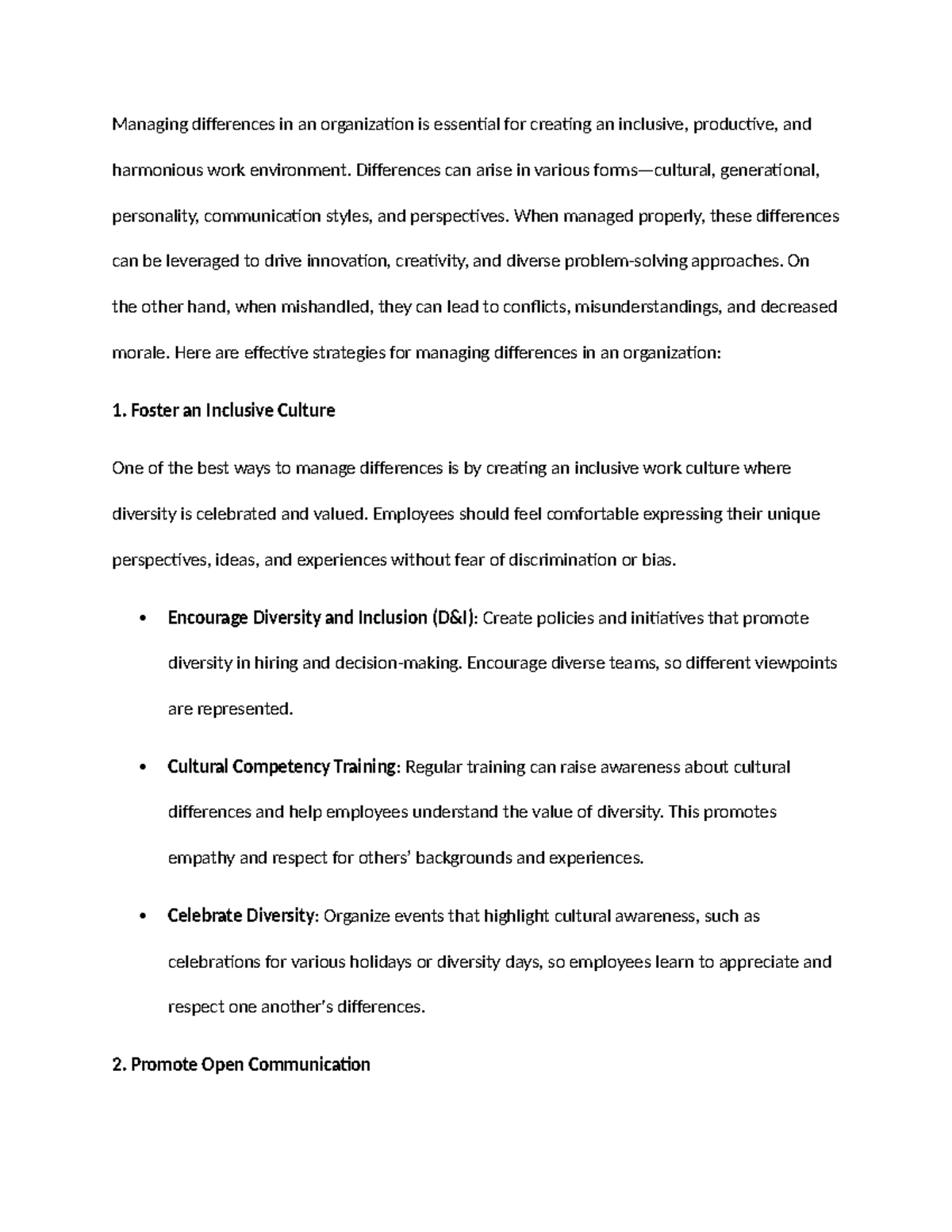 Managing Organizational Differences: Strategies for Inclusion and ...