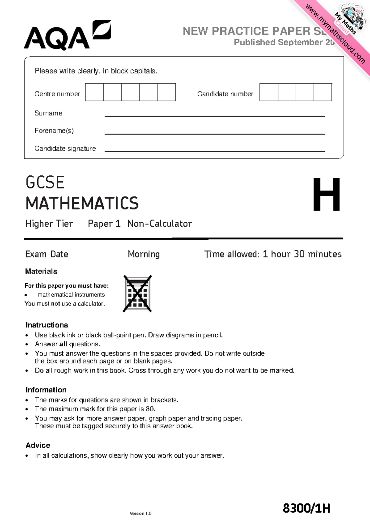 08A A Level Maths Practice Paper H – Statistics & Mechanics - Studocu