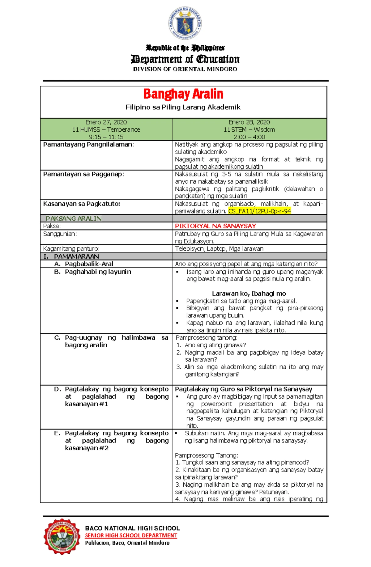 Mekaniks sa Awit - Pamantayan para sa Solong Pag-awit - Studocu