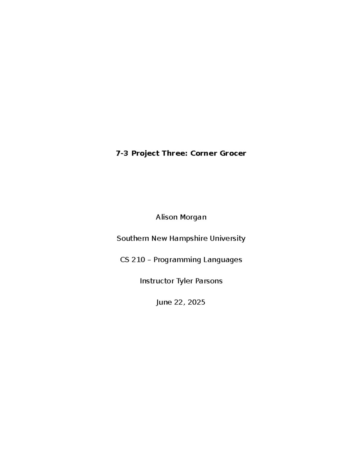 CS 210 Final Project: Corner Grocer Code Explanation - Studocu