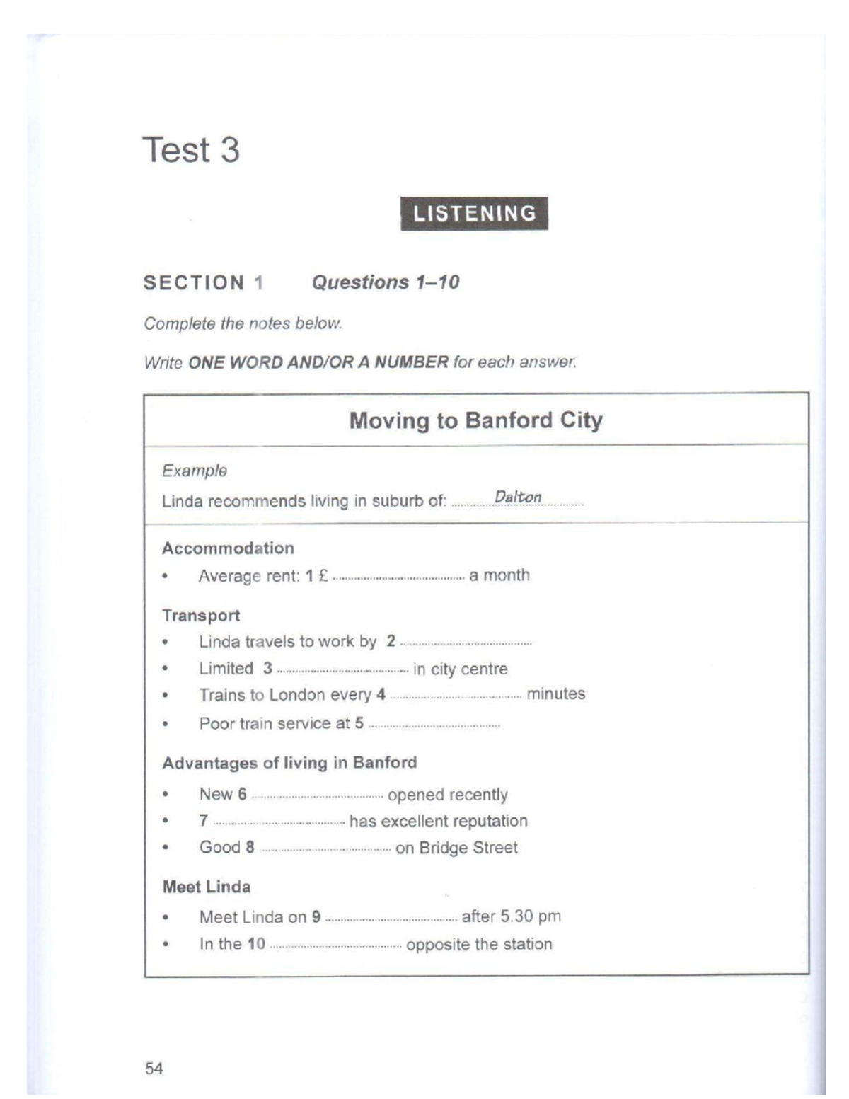 Cam 13 Listening Test 3: Complete Notes & Questions - Studocu