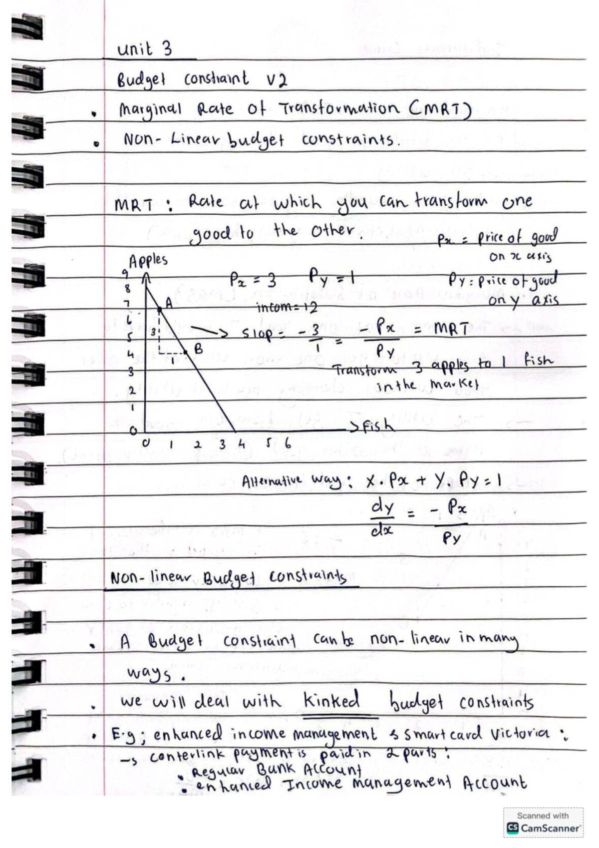 Unit 3: Budget Constraint & Marginal Rate of Transformation (MRT) - Studocu