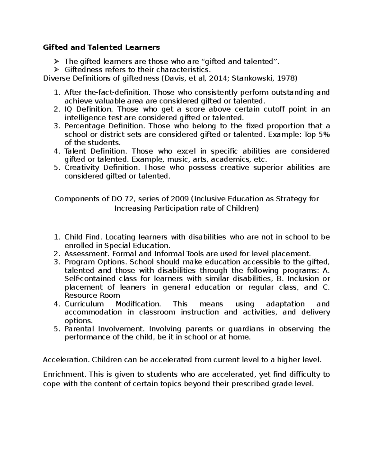 Gifted and Talented Learners: Definitions and Educational Strategies ...