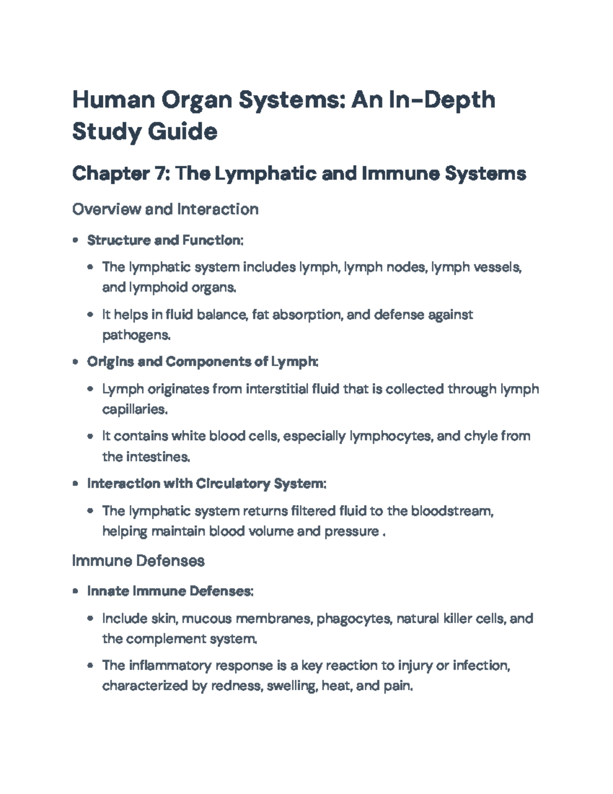 Human Organ Systems Study Guide: Lymphatic, Digestive, Respiratory ...