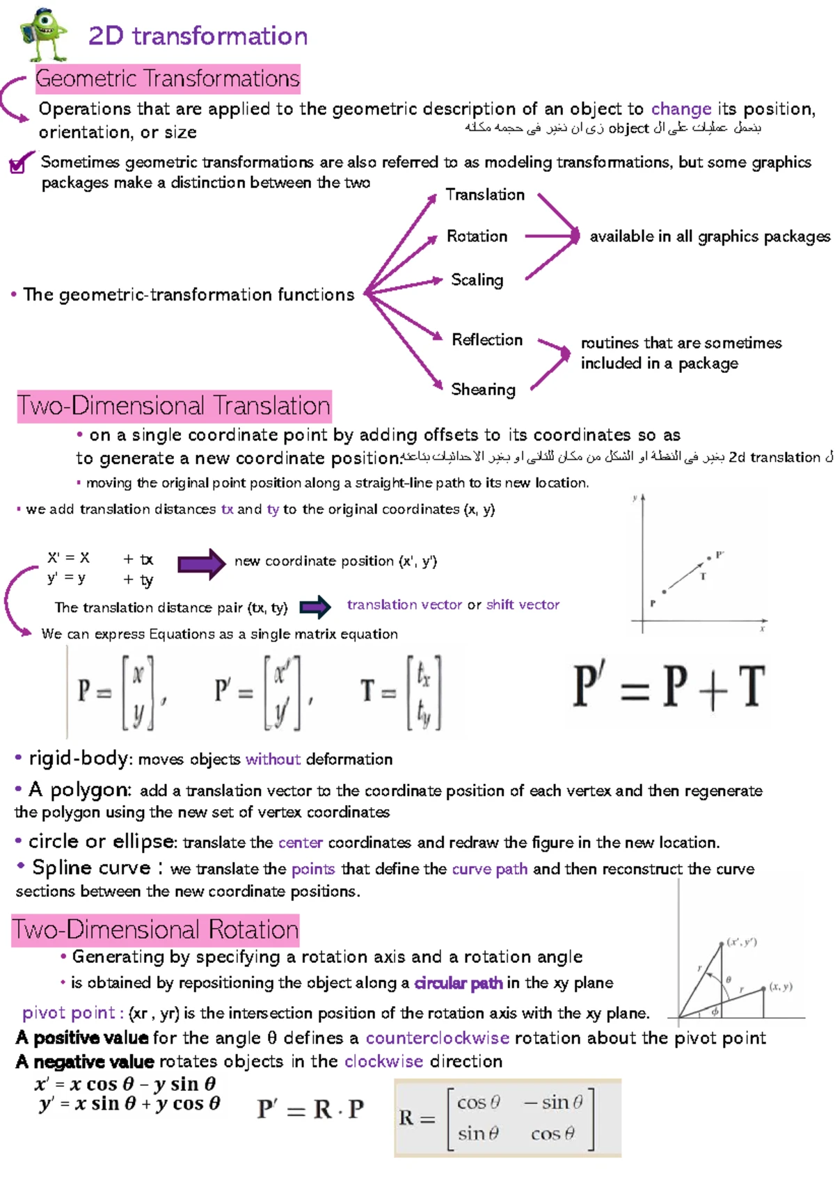 2D Transformation MCQ Summary for Course Code: 2D-TRANS101 - Studocu