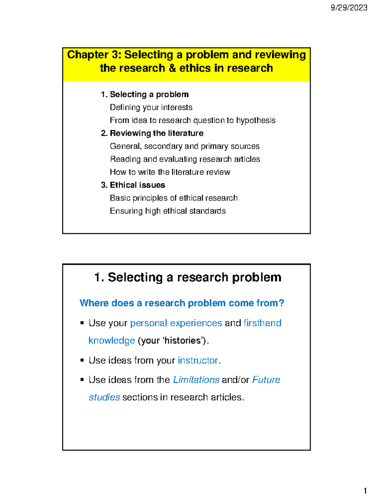 U3 Research problem, Literature review and Ethics - Chapter 3 ...