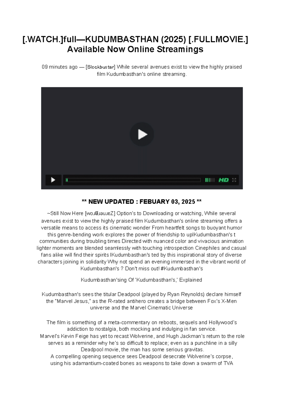 Kudumbasthan us on stream 2 - [.WATCH.]full—KUDUMBASTHAN (2025 ...