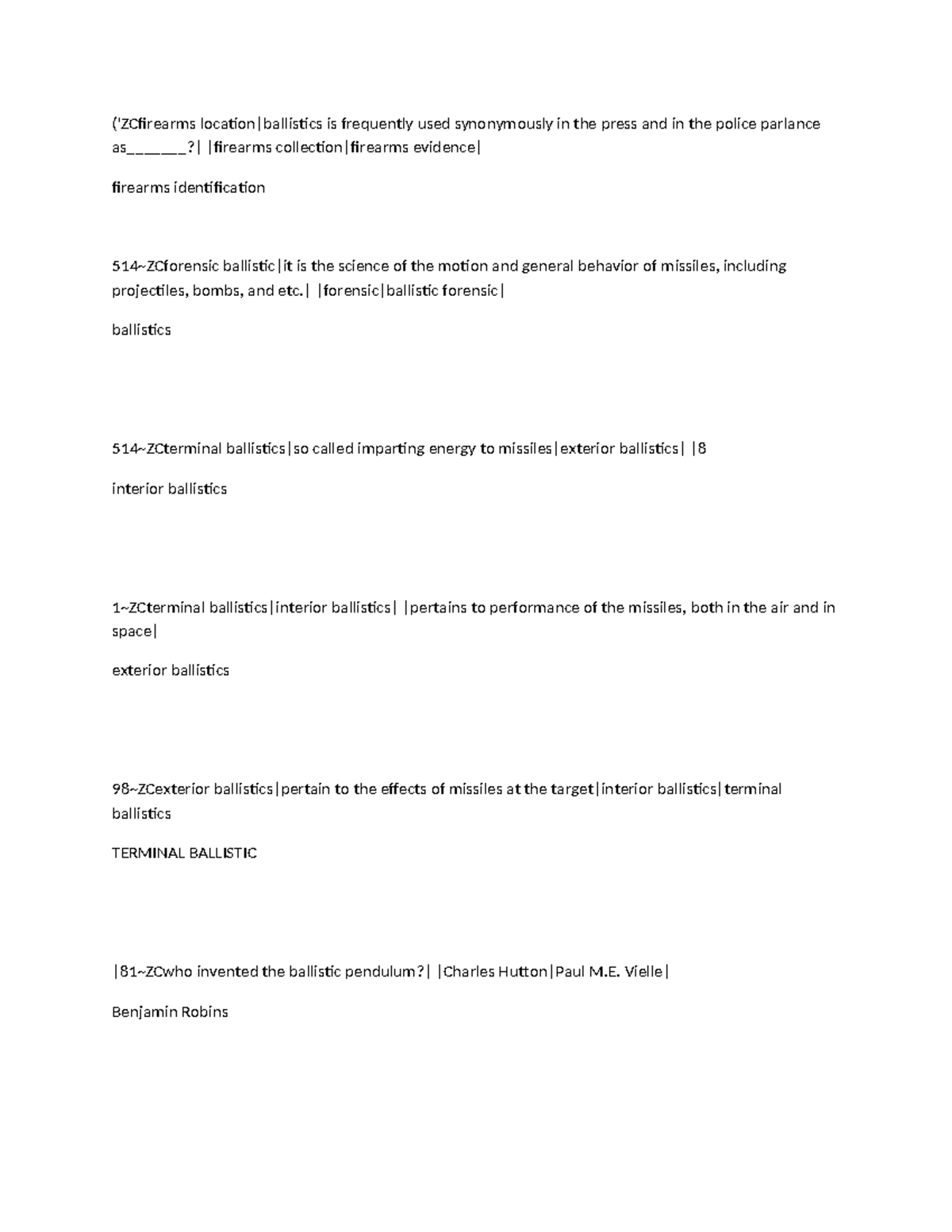 ZC100 Ballistic Midterm Exam Review Guide and Key Concepts - Studocu