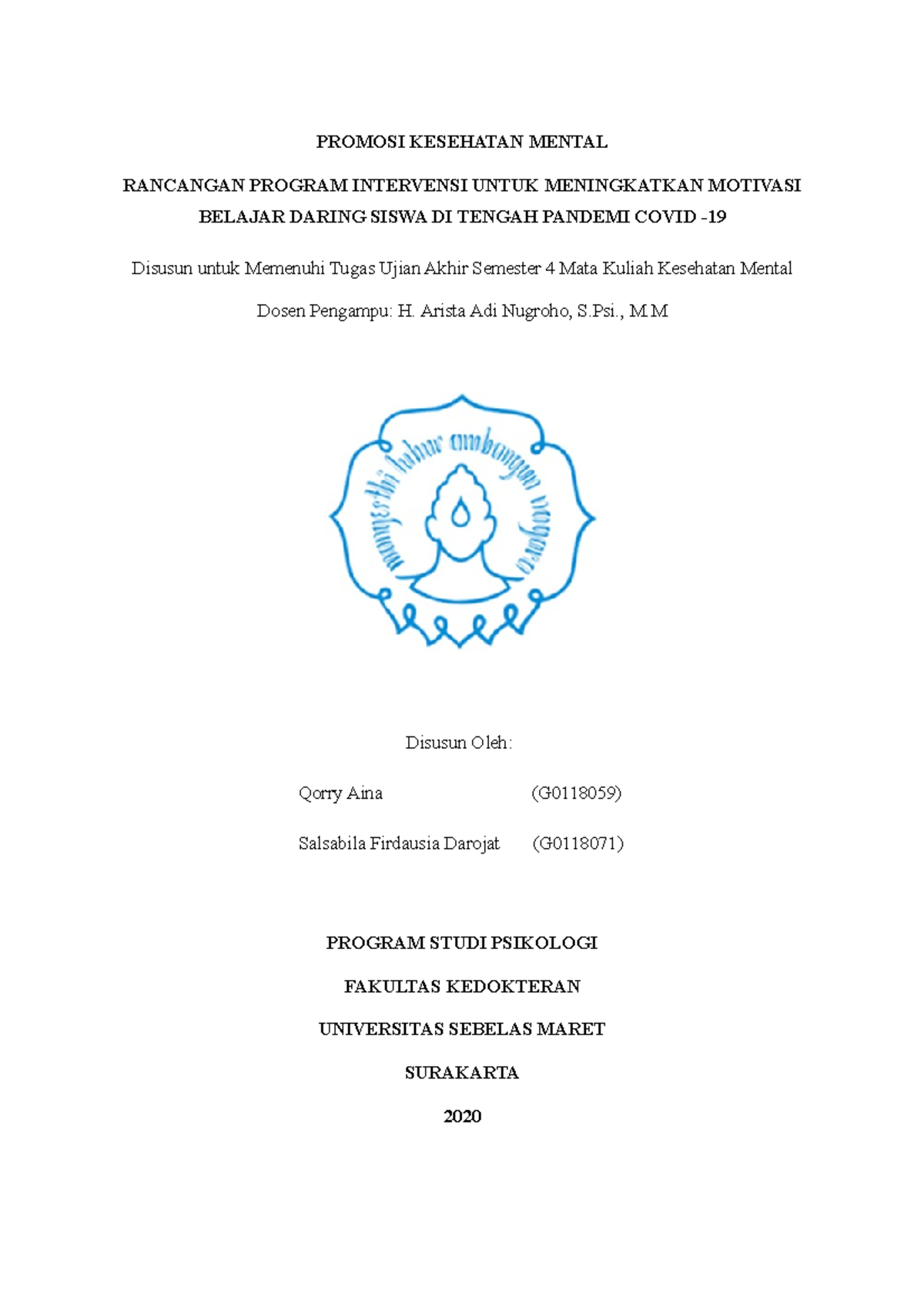 Rancangan Program Intervensi Promosi Kesehatan Mental - PROMOSI ...