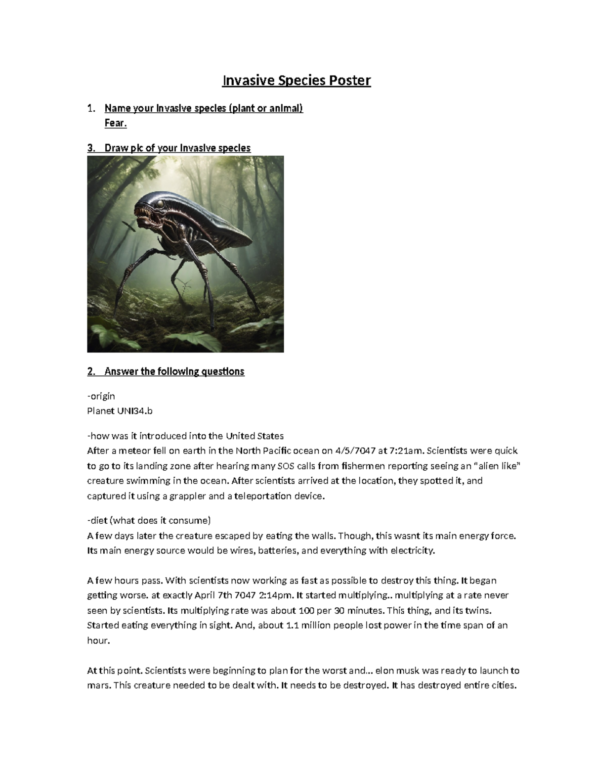 Invasive Species Case Study: The Threat of Fear (Planet UNI34.b) - Studocu