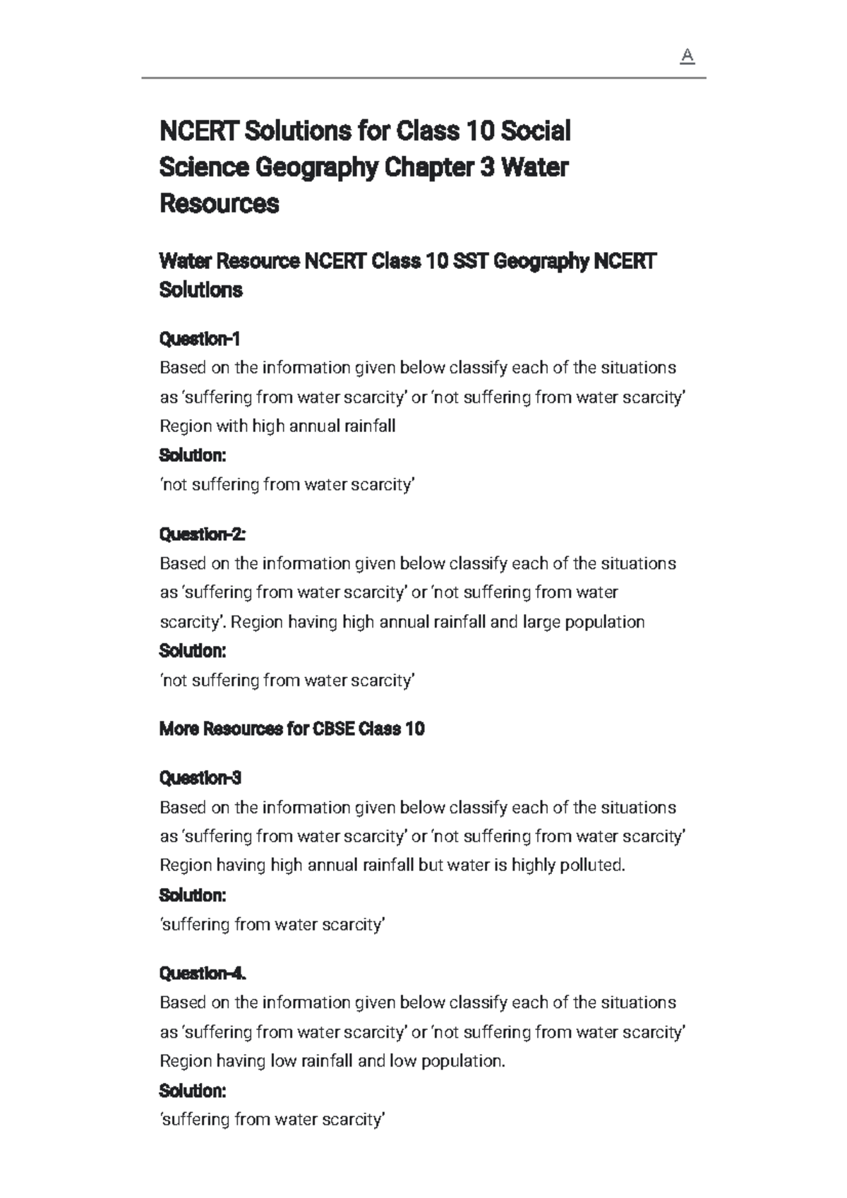 GMS3 ASSIGNMENT - NCERT Solutions for Class 10 Social Science Geography ...
