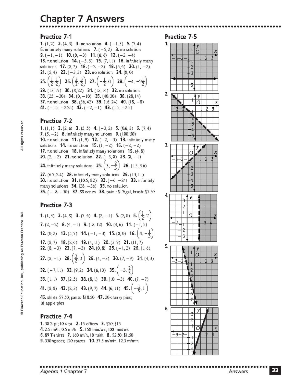 Algebra 1 Chapter 7 Answers: Practice Solutions and Explanations - Studocu