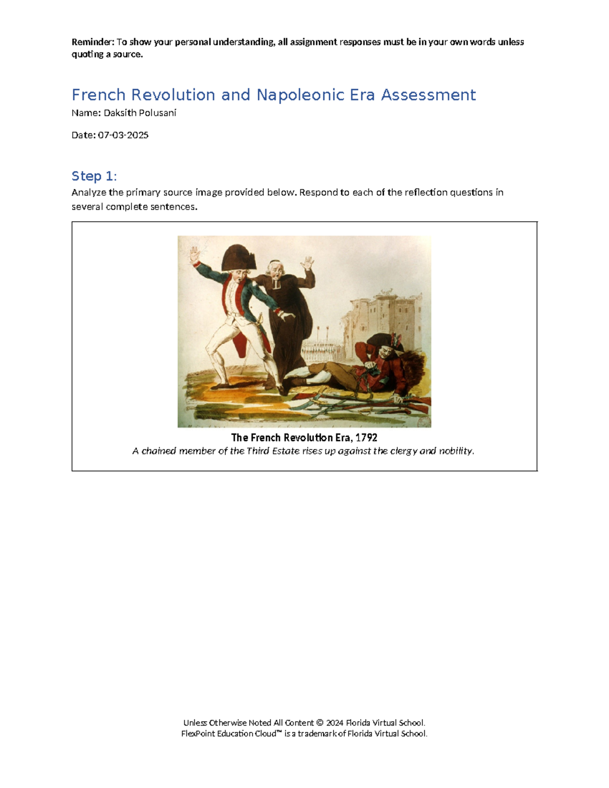 French Revolution & Napoleonic Era Assessment (2024) - Studocu