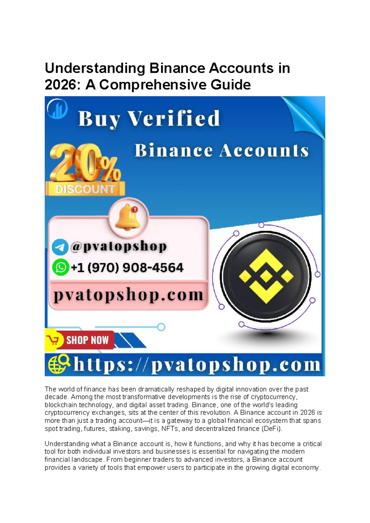 Fast Delivery of 100% Verified Binance Accounts: 2026 Guide - Studocu