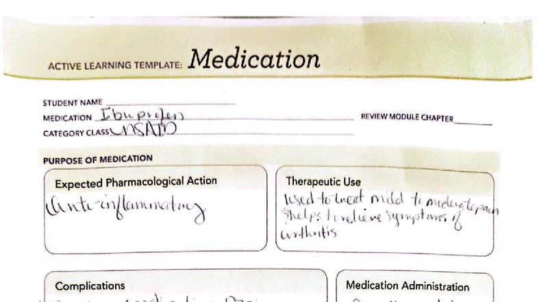 ACTIVE LEARNING TEMPLATE: Ibuprofen Review Module for Class UNSAID ...