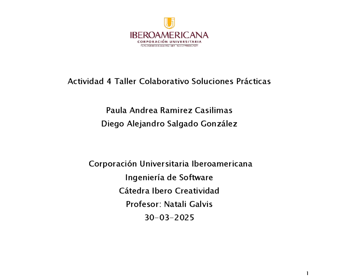 Actividad 4 - Taller Colaborativo: Soluciones Educativas Creativas ...