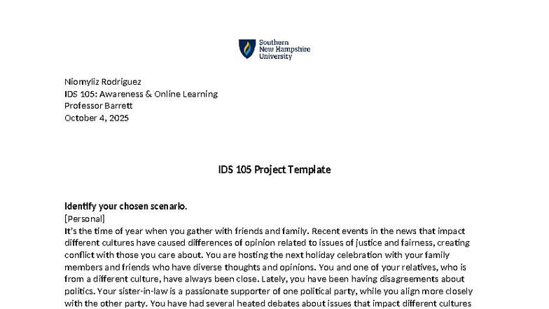 IDS 105: Social Justice and Cultural Fluency Project Template - Studocu