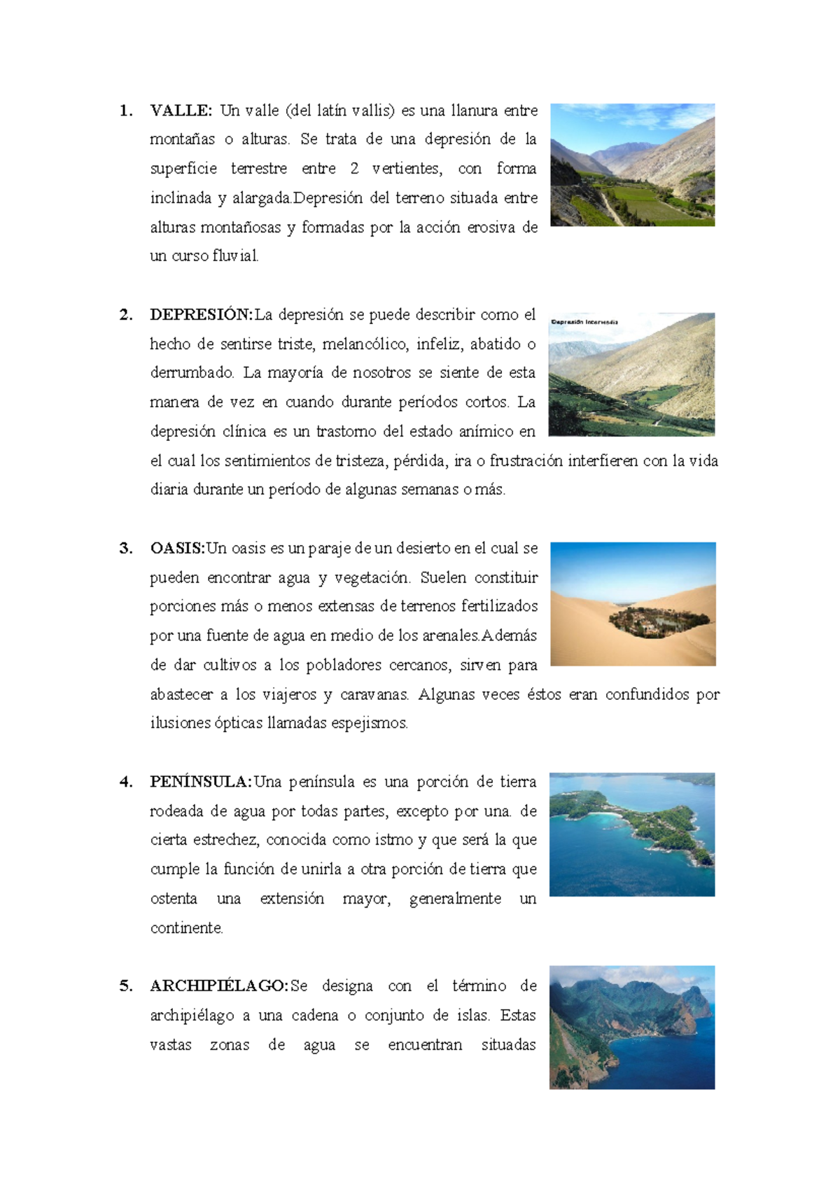 Accidentes Geográficos: Definiciones y Características (Octubre 2016 ...