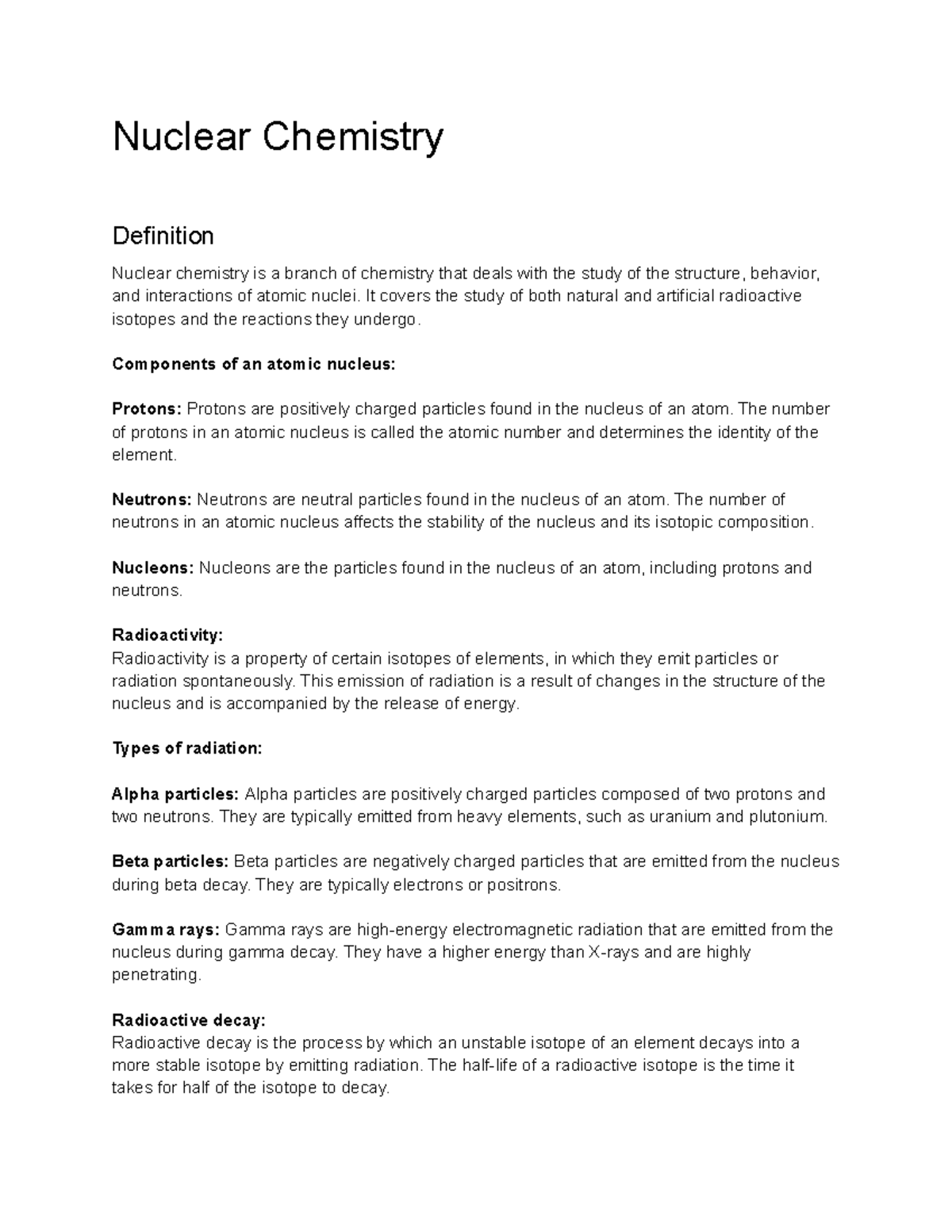 General Chemistry I (CHM-1010) Lecture 37 - Nuclear Chemistry - Nuclear ...