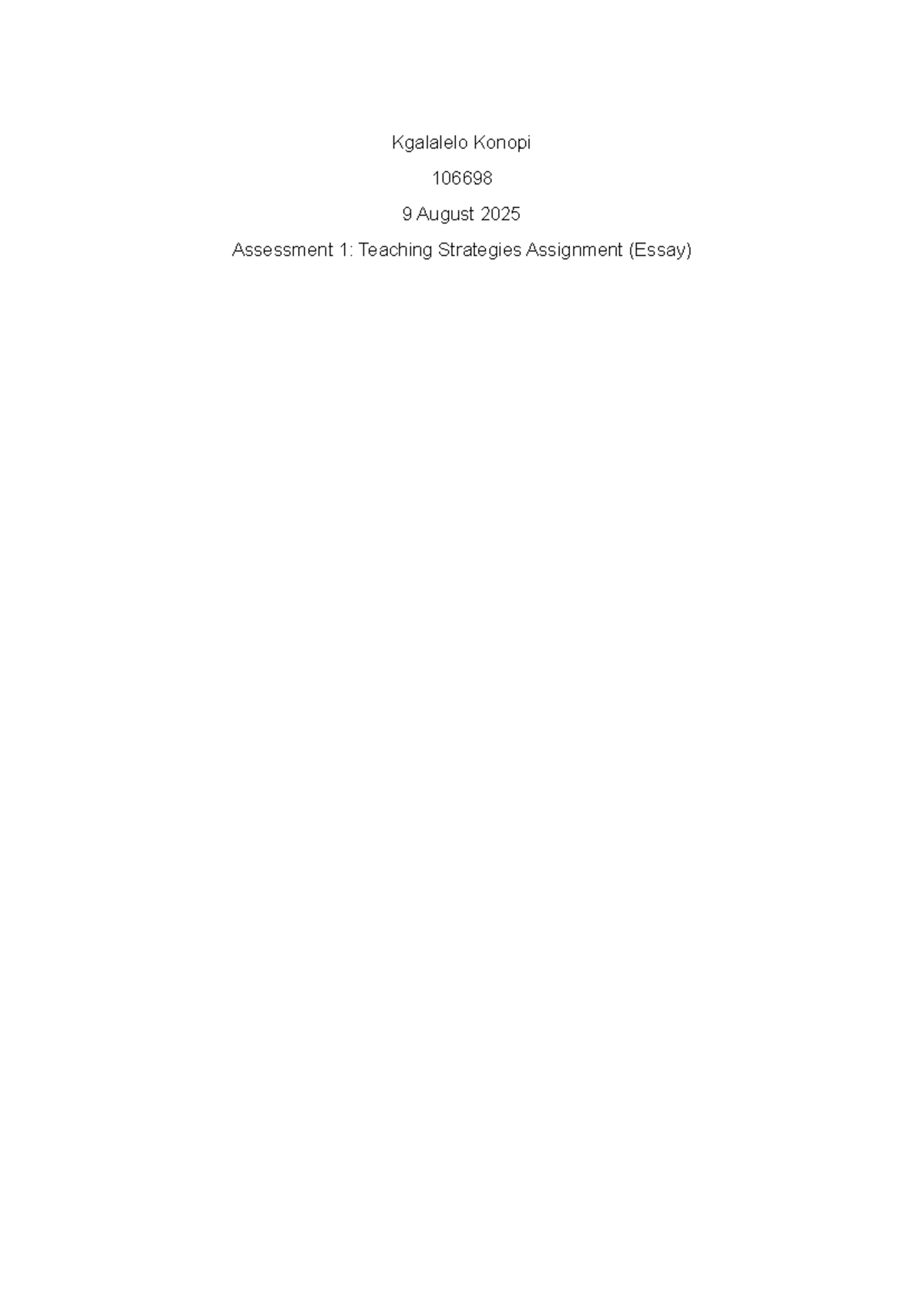 Teaching Strategies Assignment 1: Enhancing Math Skills in Intermediate ...