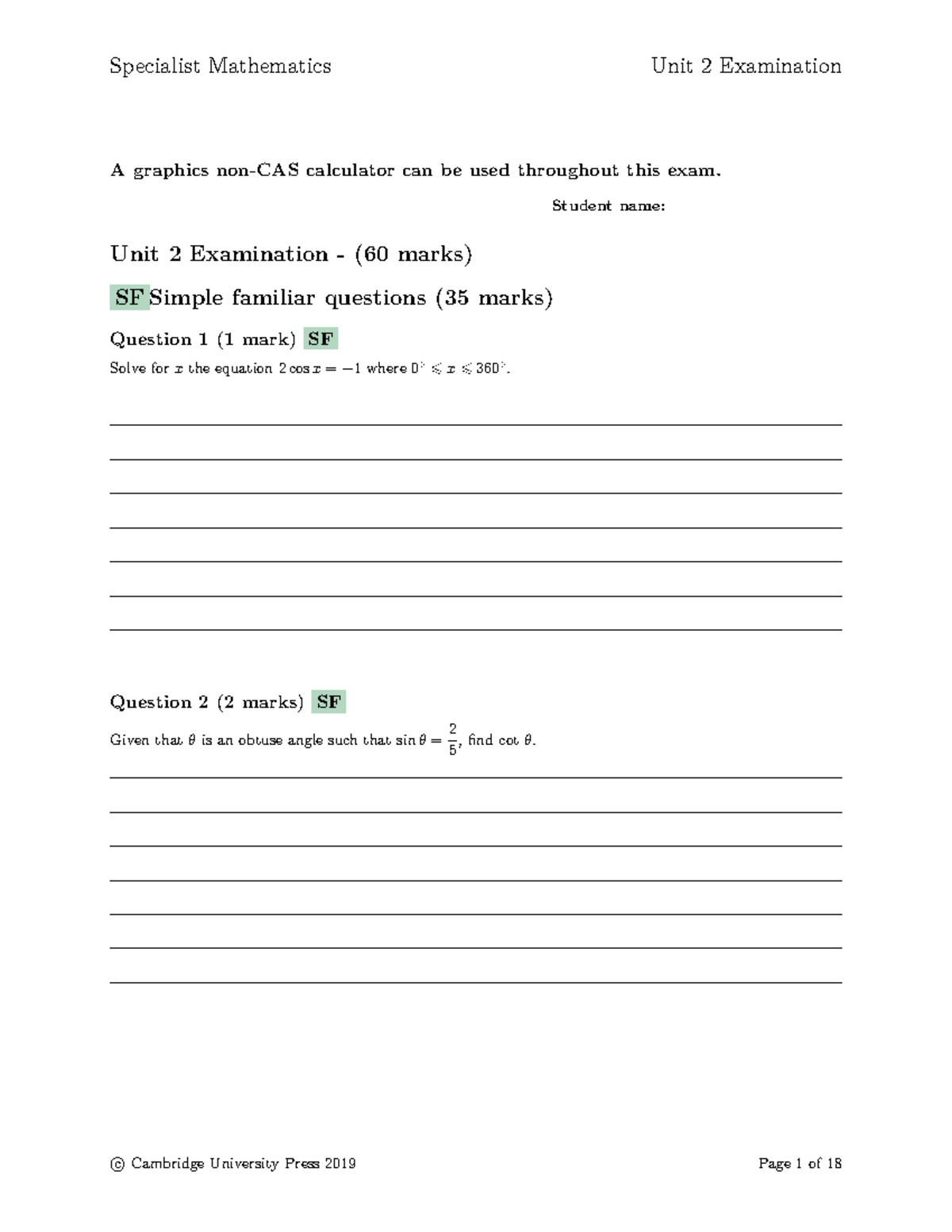 Unit 2 Practice Exam - Comprehensive Review (Exam-TR) - Studocu