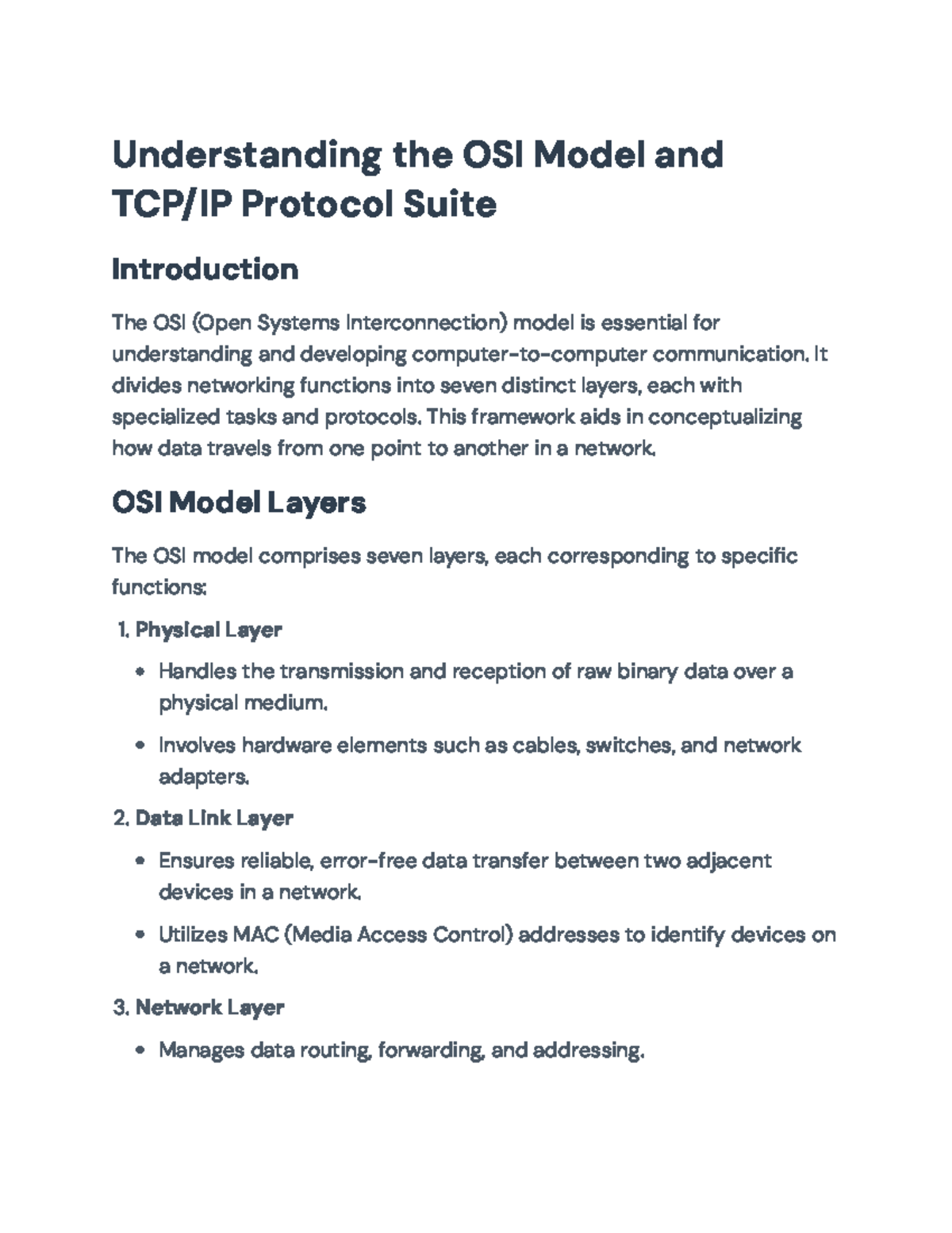 Understanding the OSI Model & TCP/IP Protocol Suite Overview ...