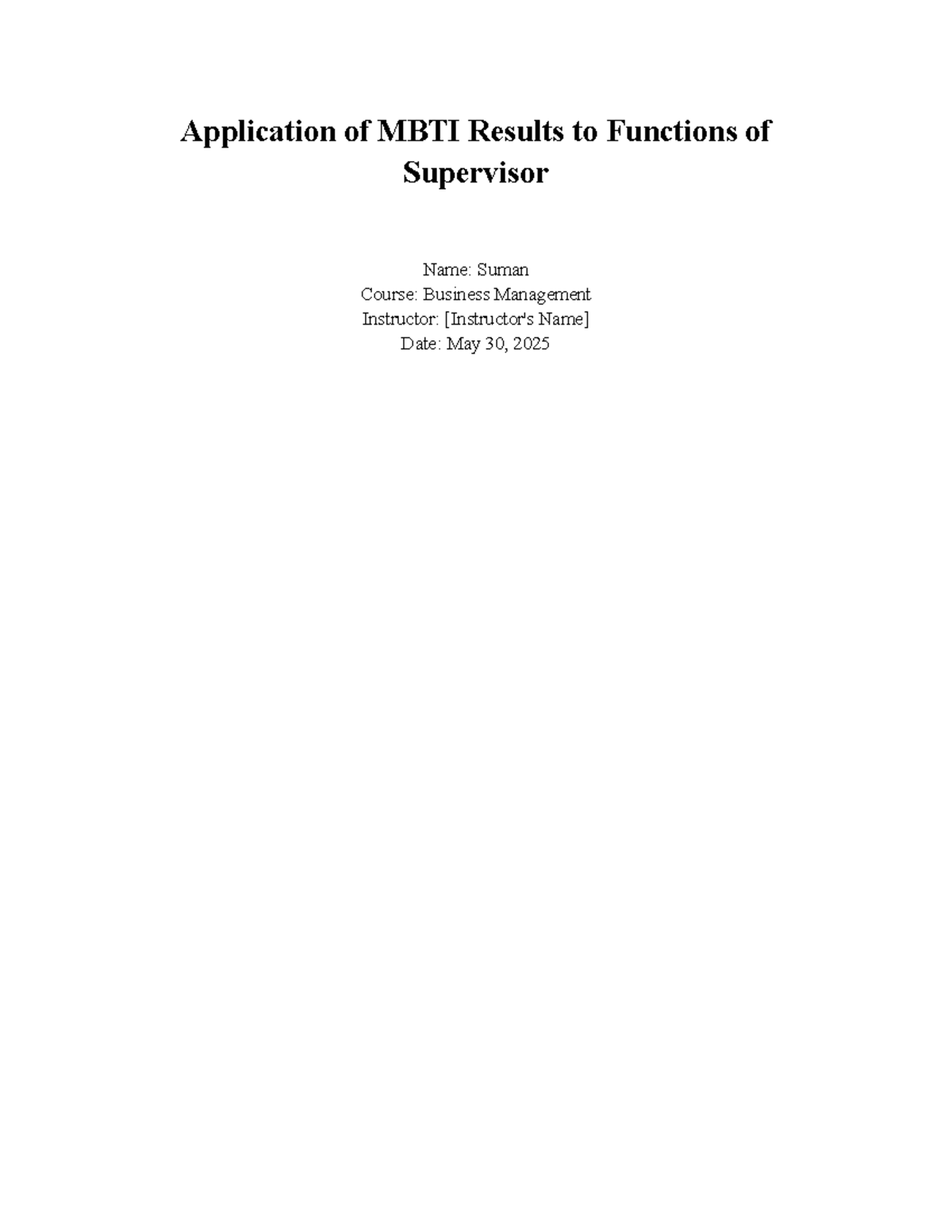 ICE3 MBTI Supervisor Functions: Application of Personality Insights ...