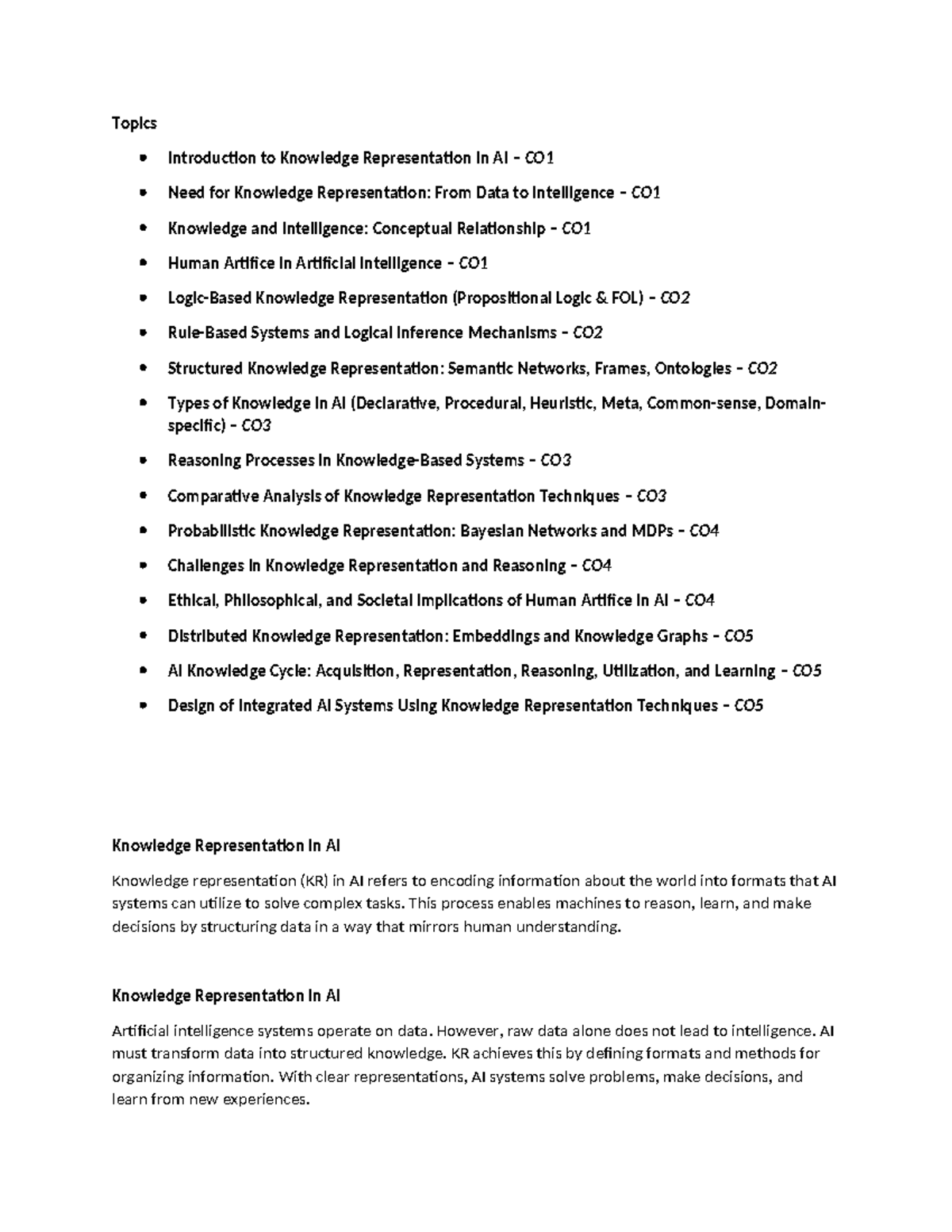 Knowledge Representation in AI: Concepts, Techniques, and Challenges ...