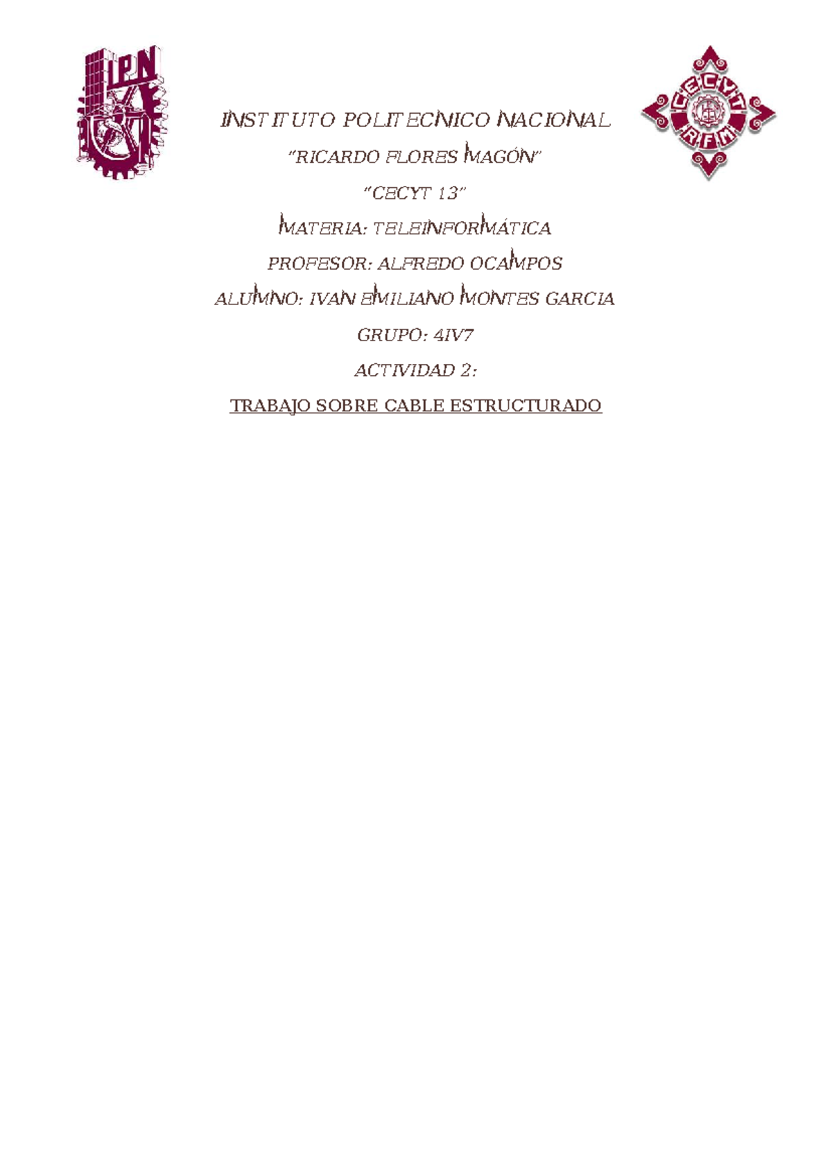 ACT - llll - INSTITUTO POLITECNICO NACIONAL “RICARDO FLORES MAGÓN ...