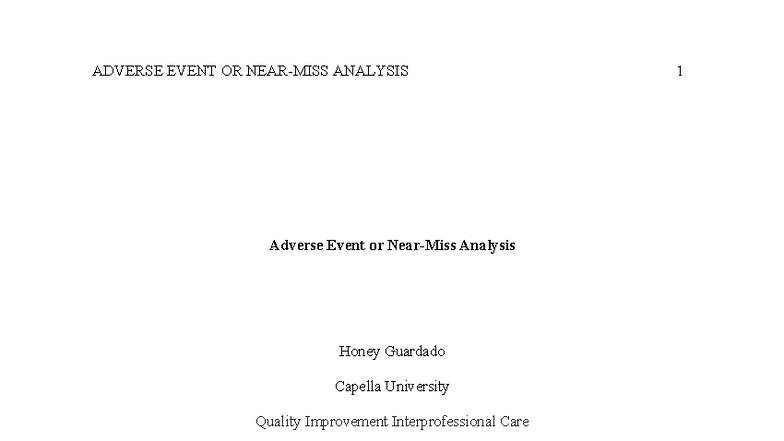 Adverse Event Analysis: Fall Prevention Strategies in Healthcare (6016 ...