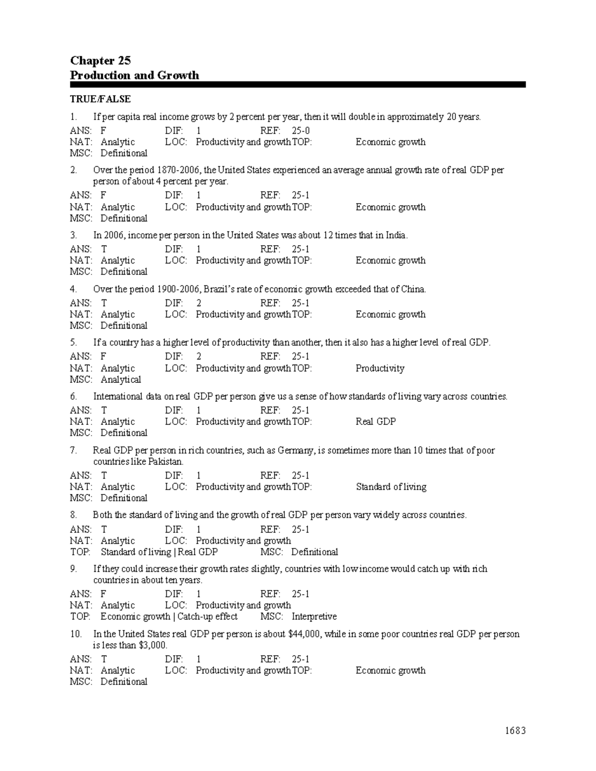 Chapter 25 - Production and Growth: Economic Insights and Analysis ...