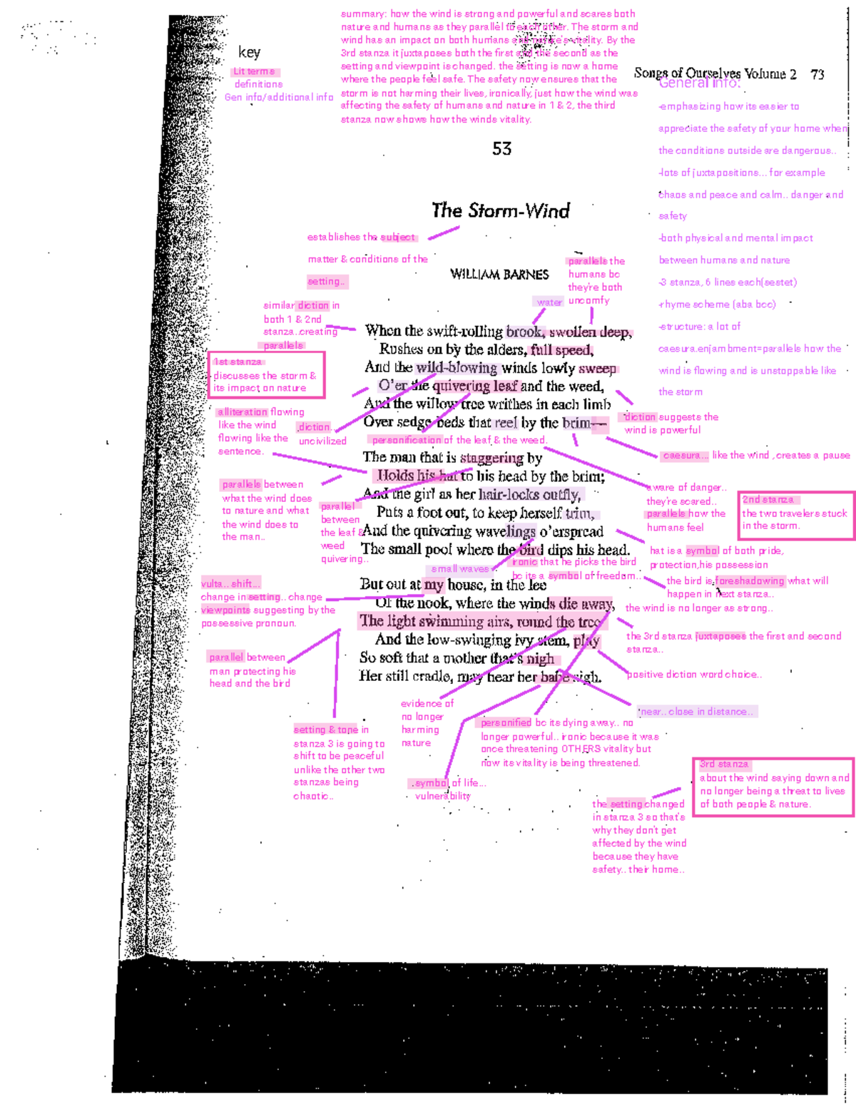 Annotations of Poems: Insights on 'The Storm-Wind' - Studocu