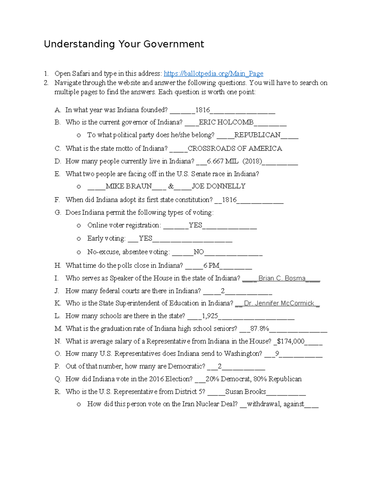 Understanding Your Government: Indiana Overview and Key Facts - Studocu