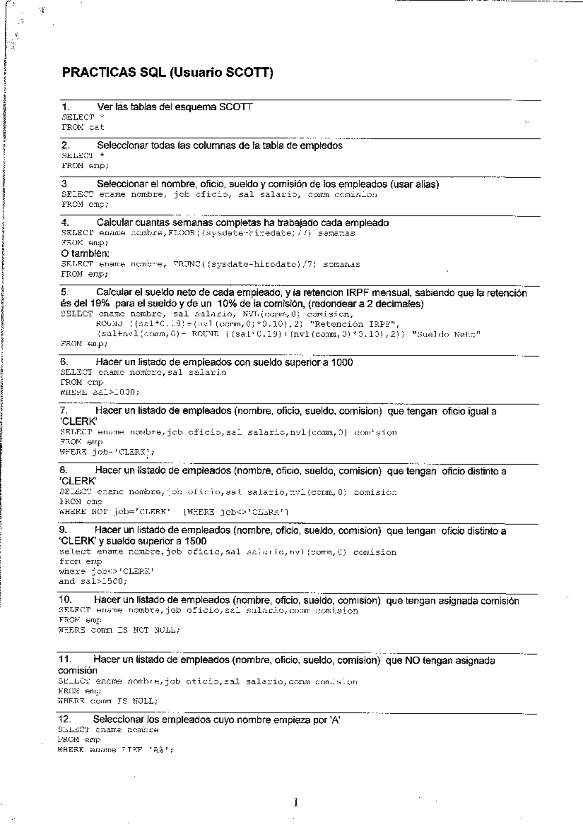 364632567 Ejercicios Resueltos de SQL en Oracle con el Esquema Scott ...