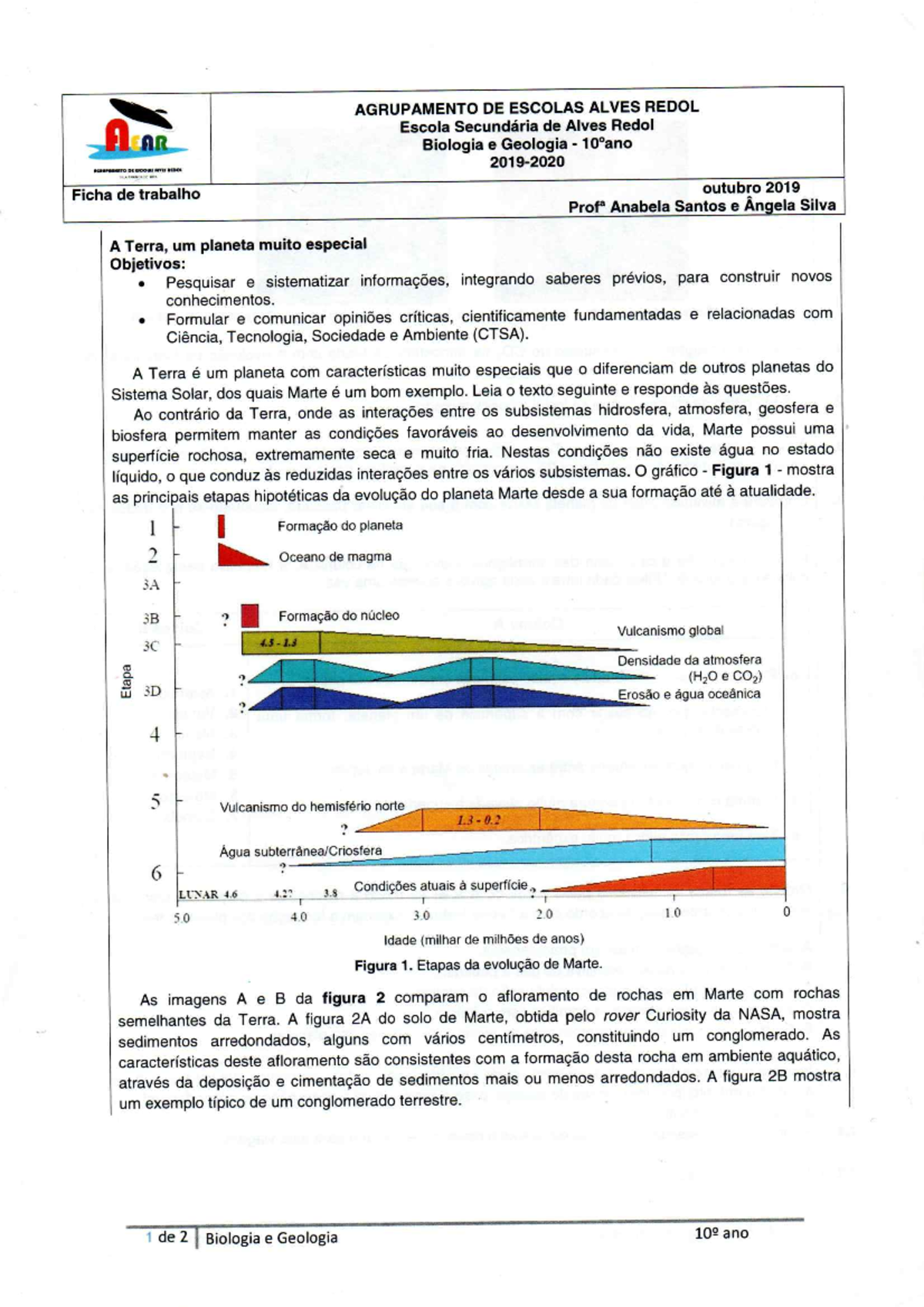 Ficha de trabalho Rochas - Biologia e geologia 10 ano - Studocu