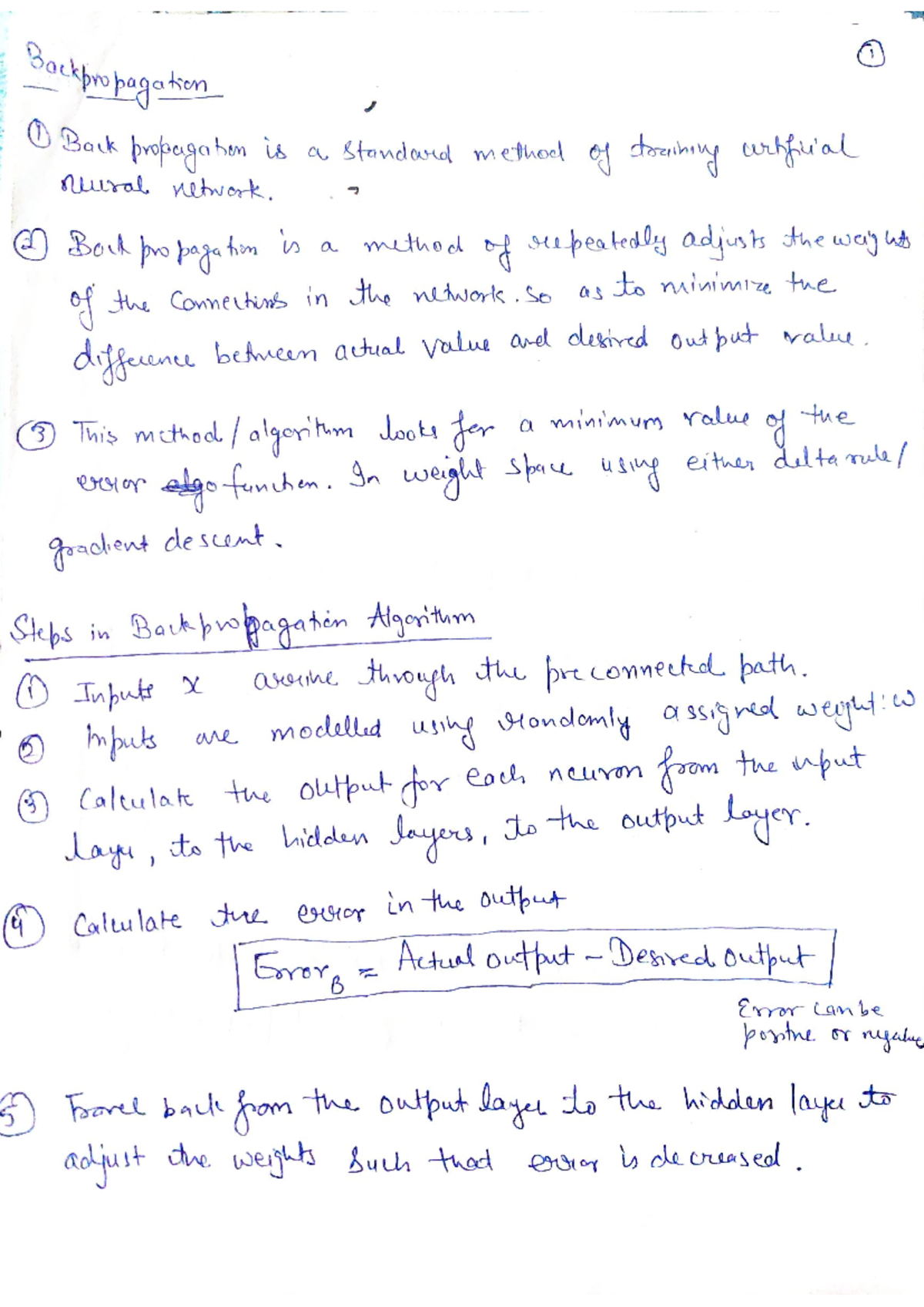 Backpropagation Algorithm with Numerical Example - Studocu