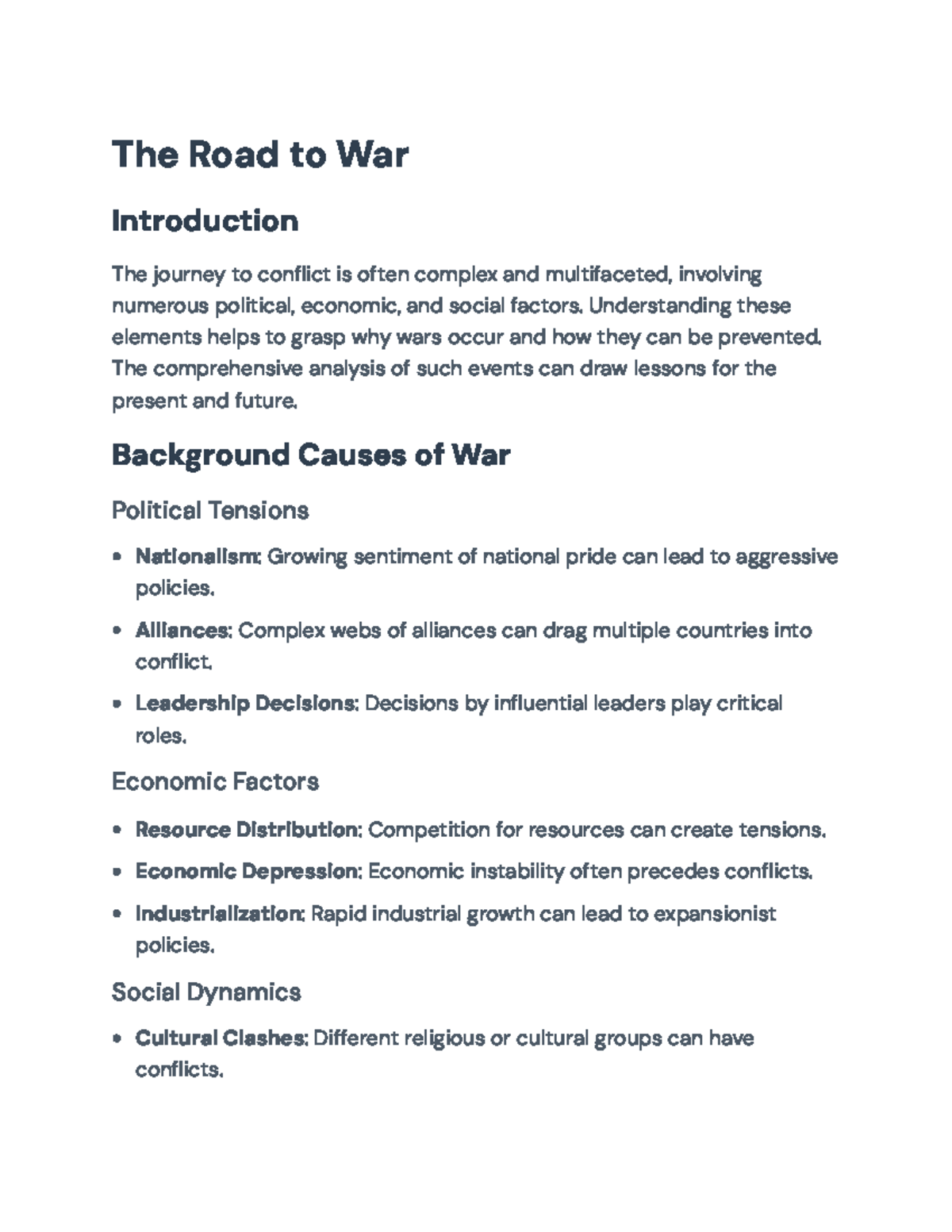 The Road to War: Analyzing Causes, Key Events, and Preventive Measures ...