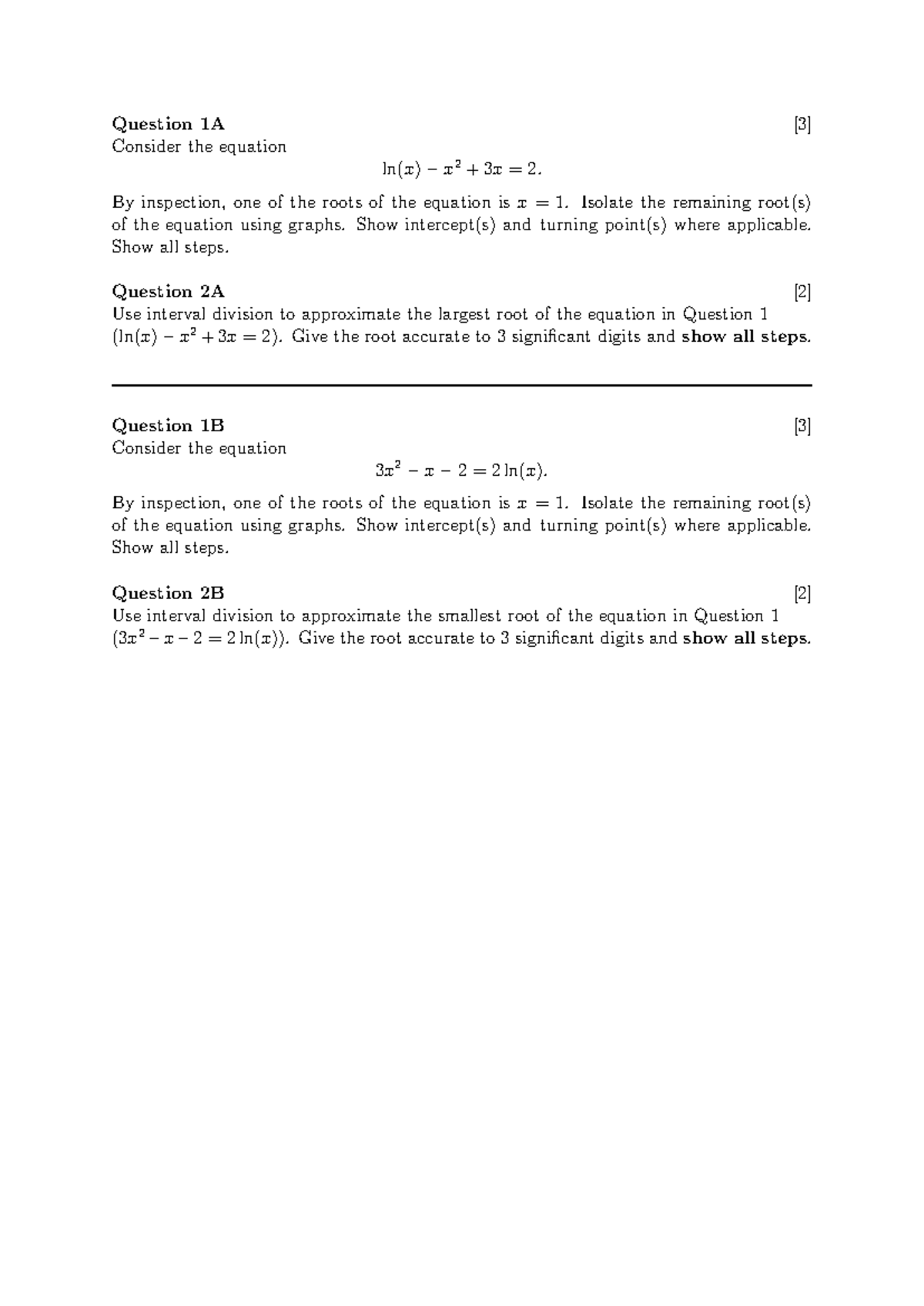 TT1 Tutorial Test Questions on Equations and Root Approximations - Studocu