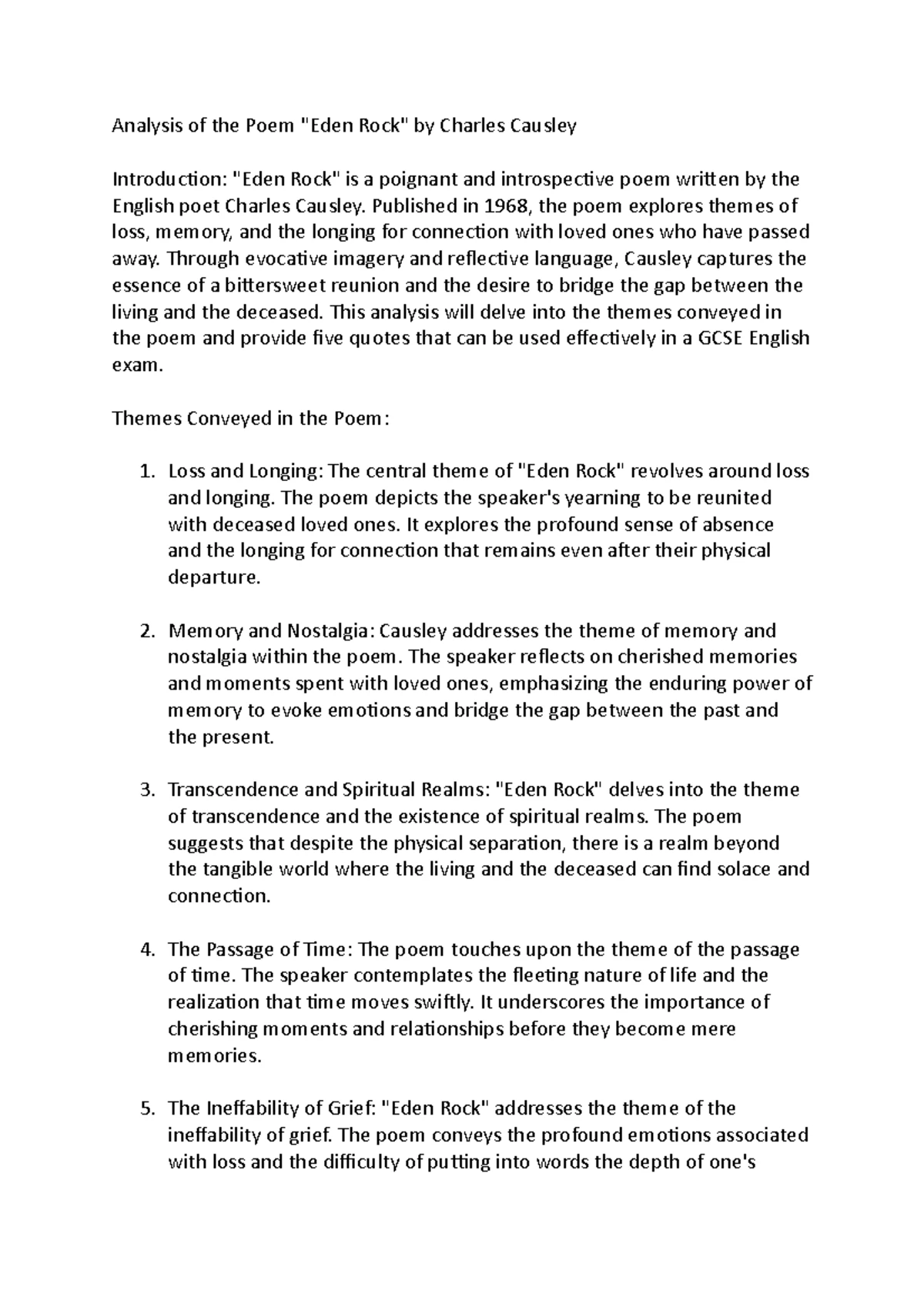 Analysis of the Poem "Letters from Yorkshire" by Maura Dooley ...