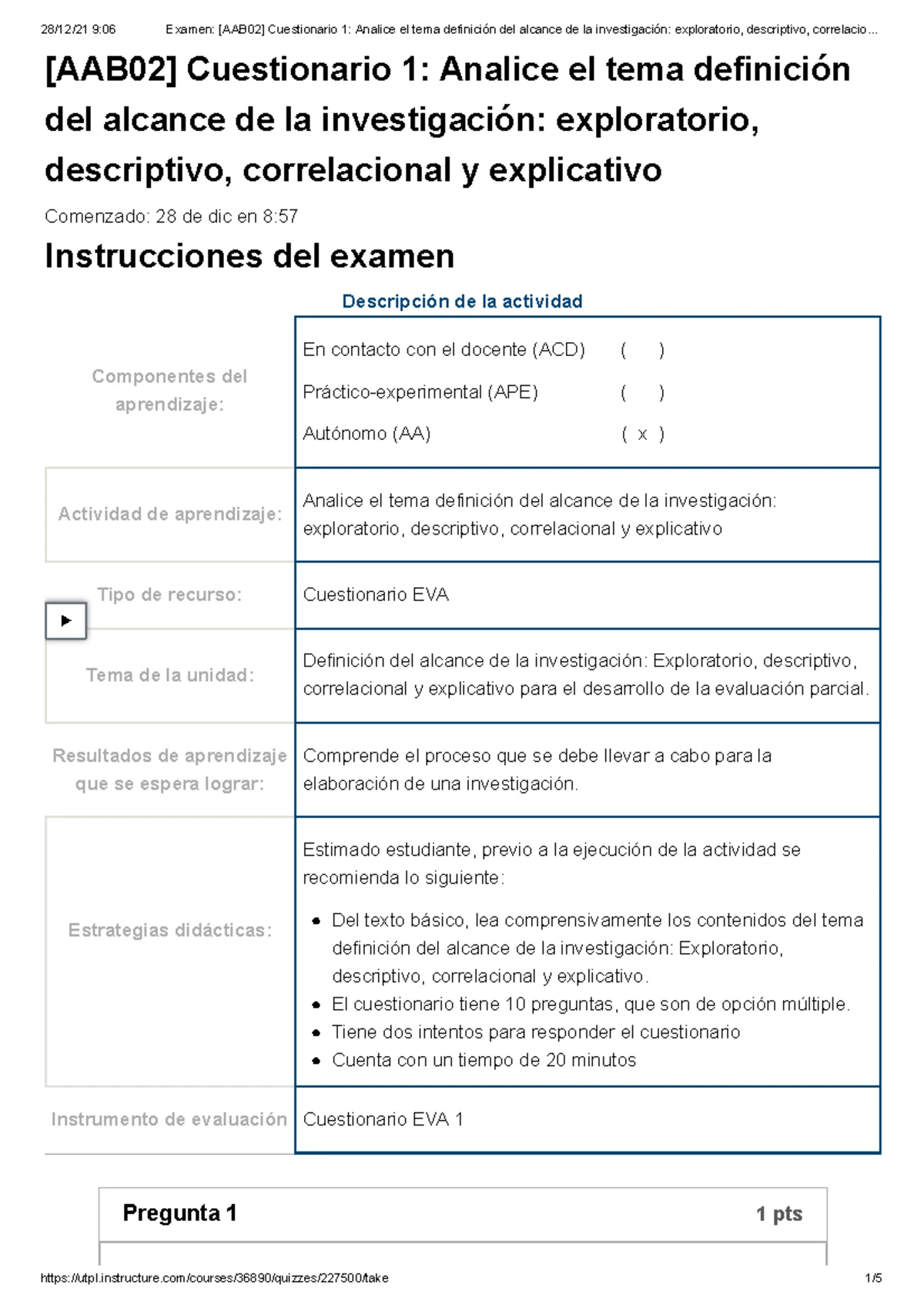 Examen [AAB01] Cuestionario Analice el tema. Los receptores y enzimas como objetivos de la ...