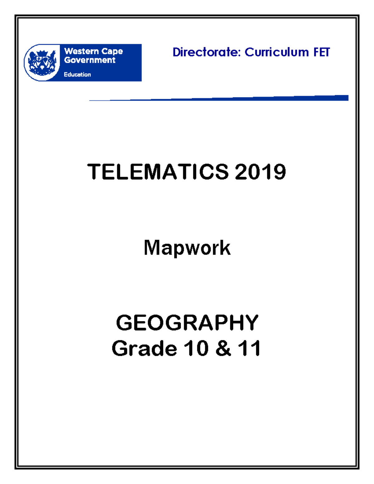 Geography Grade 10 11 Mapwork Notes - Directorate: Curriculum FET ...