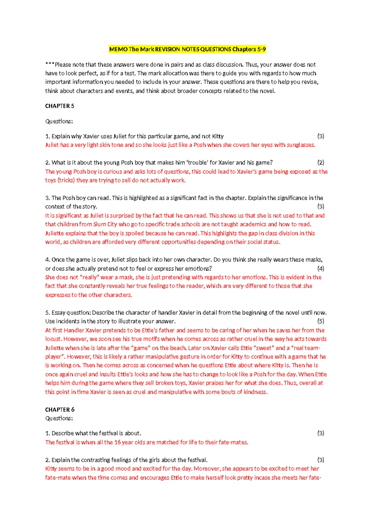 ATS Paper 2 MEMO 2024: Analysis of Poetry & The Mark Novel Insights ...