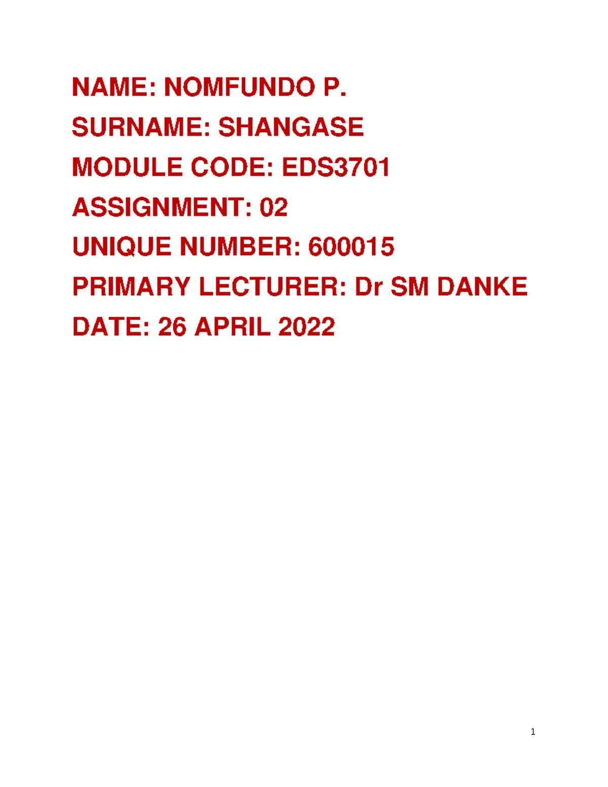 EDS3701 Study Notes and Key Insights for Exam Preparation - Studocu