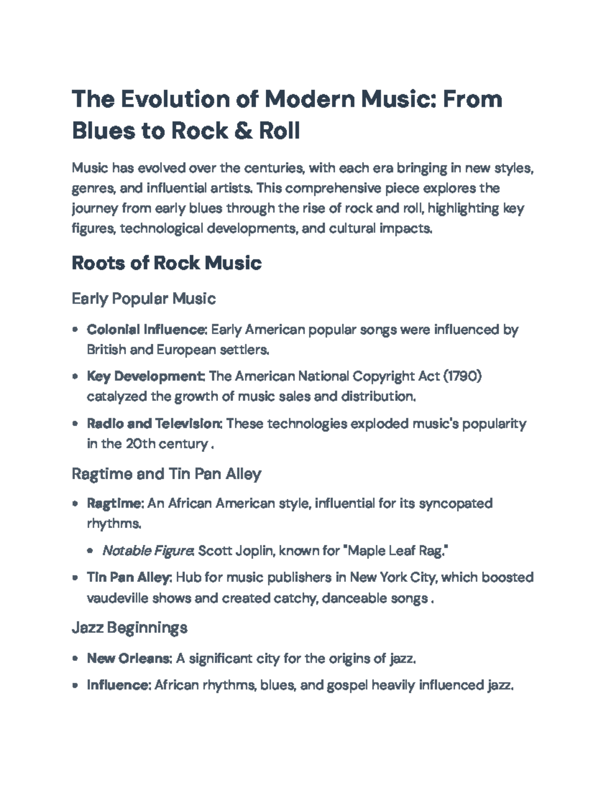 The Evolution of Modern Music: From Blues to Rock & Roll History - The ...